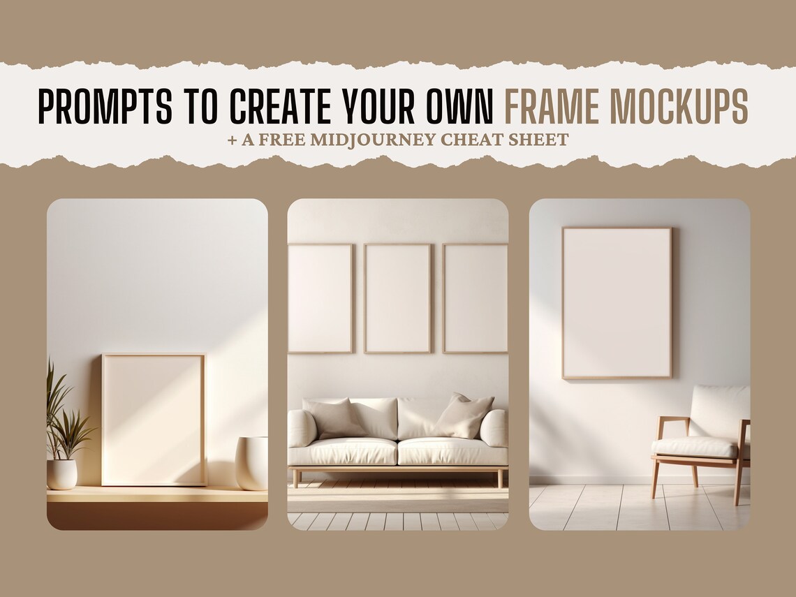 MIDJOURNEY PROMPTS, Poster Frame Mockups Prompts, Mockup Prompts ...