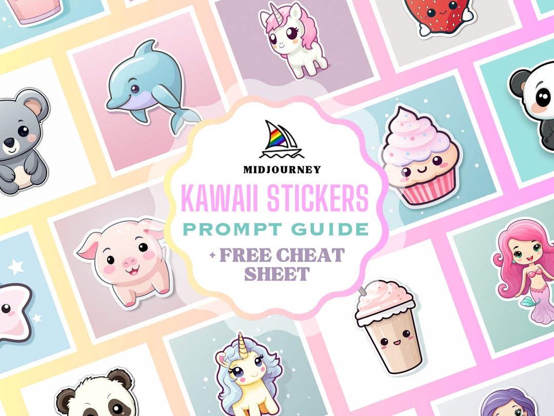 KAWAII Stickers Illustration Midjourney Prompts, AI Illustrations, Cute ...
