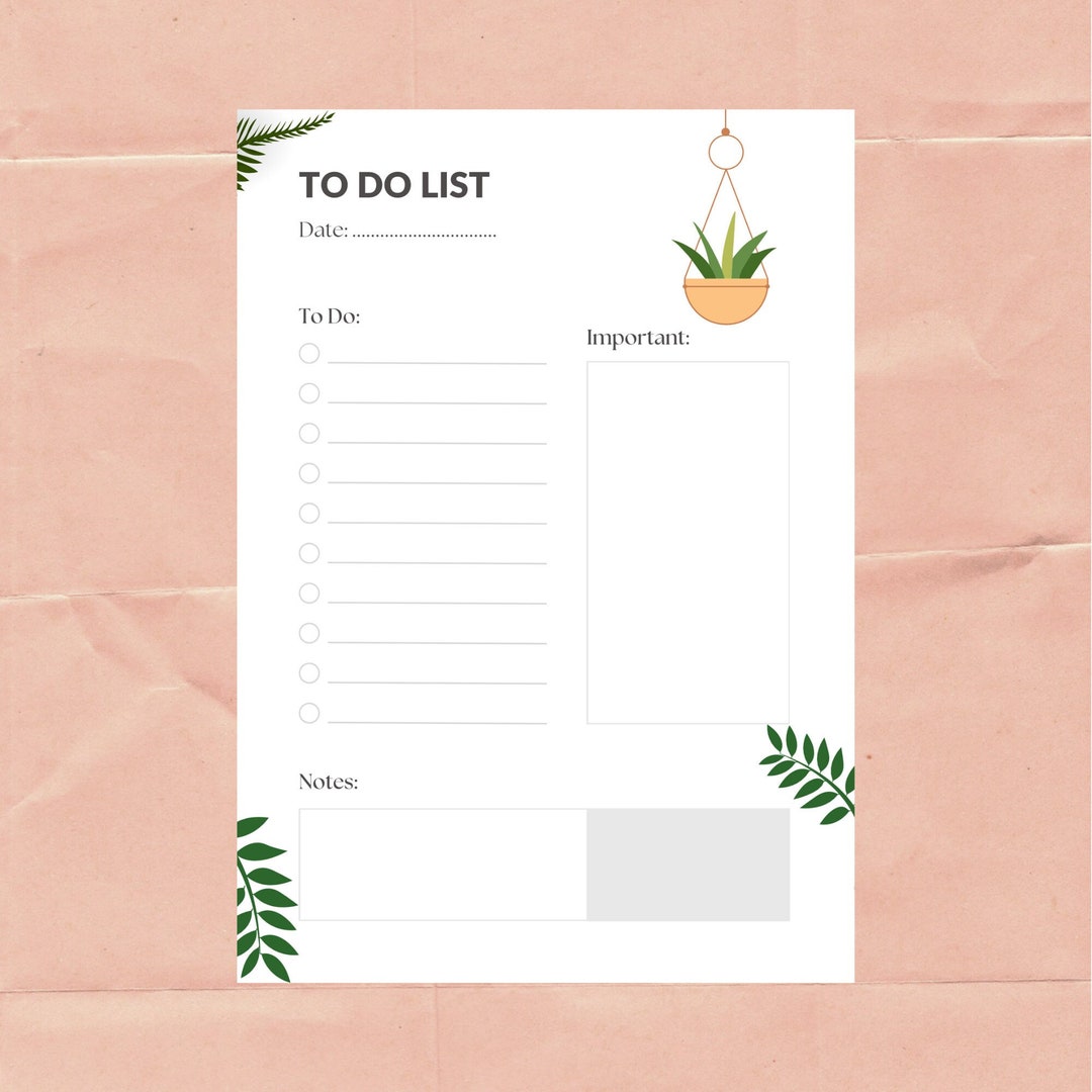 Minimal to Do List With Plants, Handmade to Do List, With Hanging ...