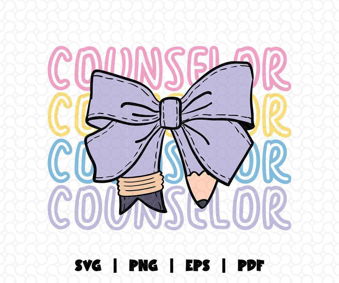 Coquette Counselor Svg Png, Counselor Pencil Coquette Bow Svg, Cute ...
