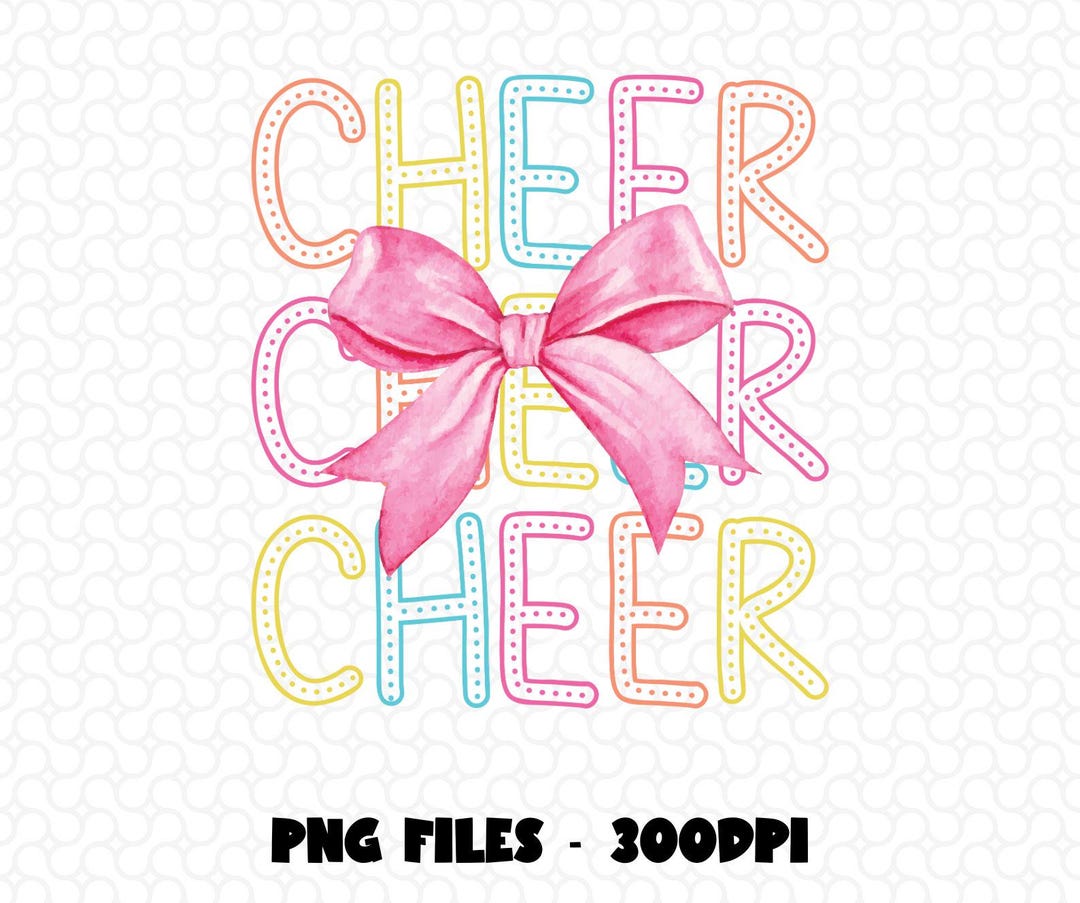 Cheerleading Colorful PNG, Coquette Pink Bow Cheer PNG, Cute Cheer Mom ...