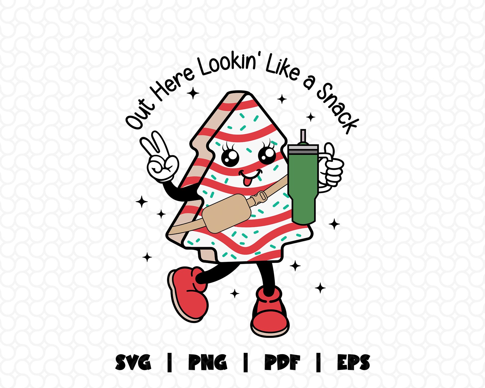 Out Here Lookin Like A Snack Png, Pink Christmas Tree Cake Svg, Little ...