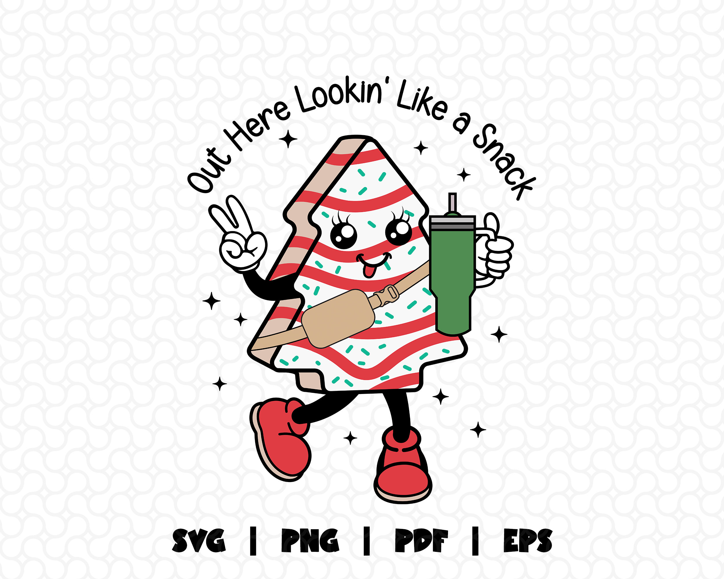 Out Here Lookin Like A Snack Png, Pink Christmas Tree Cake Svg, Little ...