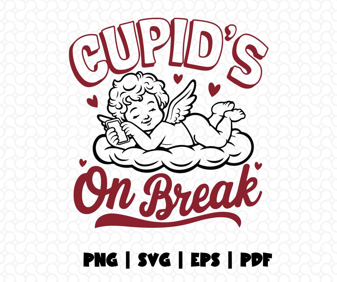 Funny Cupid PNG SVG, Cupid on Break Png, Trendy Vintage Retro Sarcastic ...
