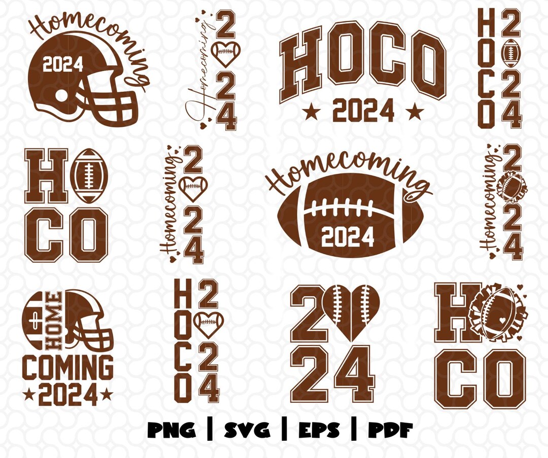 Hoco 2024 Png Svg Bundle, Retro Hoco Png, Home Coming, Football High ...