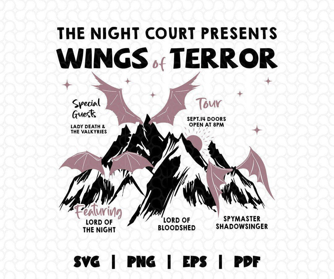 Alas de Terror Svg Png, Retro ACOTAR Svg, Bat Boys Png, Rhysand Azriel ...