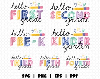 Back to School Svg Bundle, First Day of School Svg, Hello School Svg ...