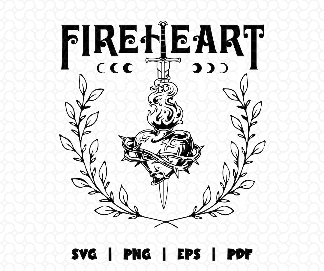 Throne of Glass Fireheart Svg Png, Sarah J Maas Svg, Throne of Glass ...