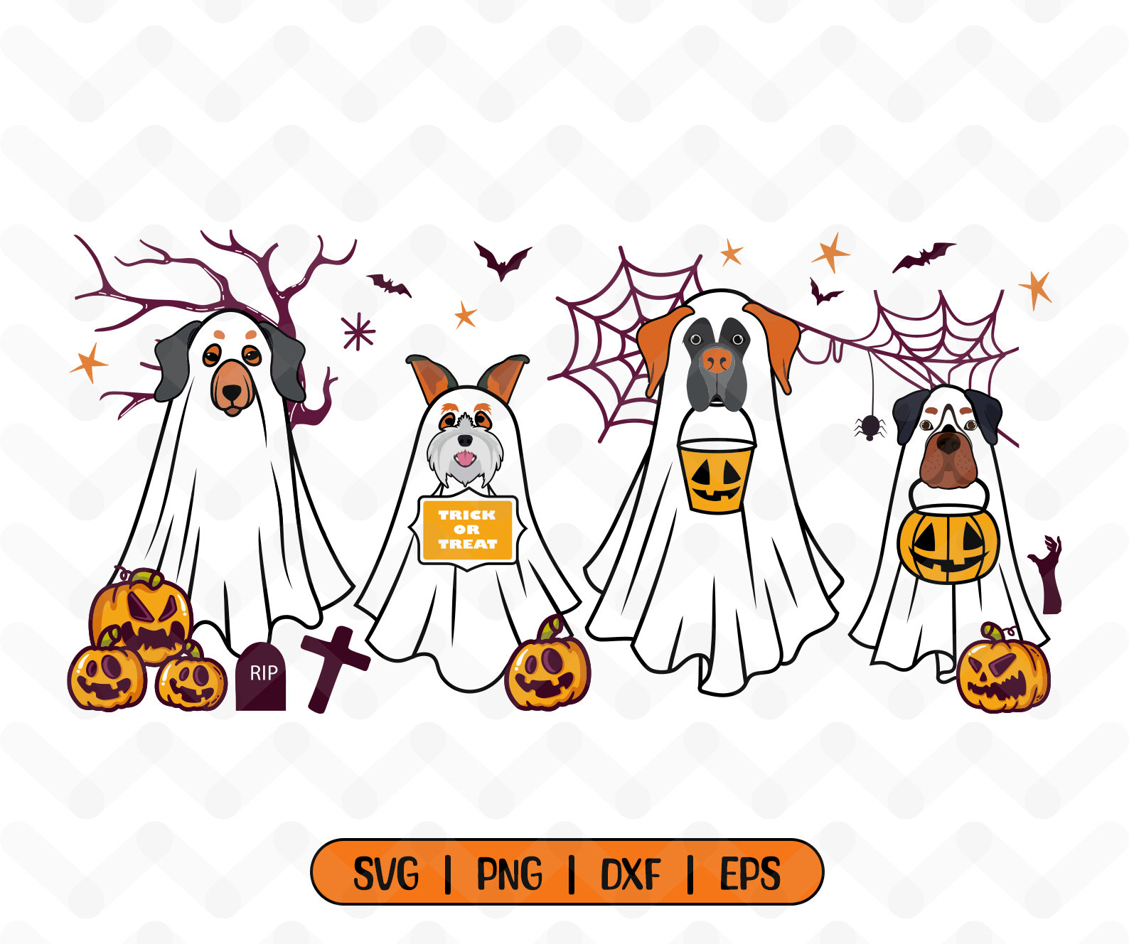 Ghost Dog Halloween Svg Png Ghost Dog Retro Spooky Season - Etsy