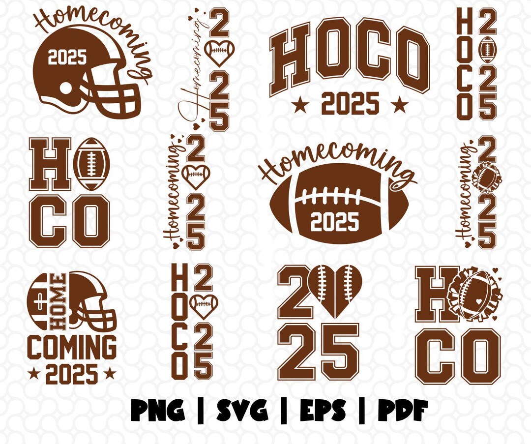 Hoco 2025 Png Svg Bundle, Retro Hoco Png, Home Coming, Football High ...