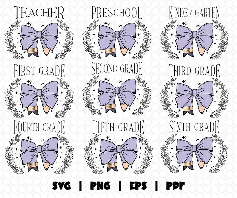 Bundle Teacher Pencil Coquette Bow Svg Png, Custom Name Teacher Png ...