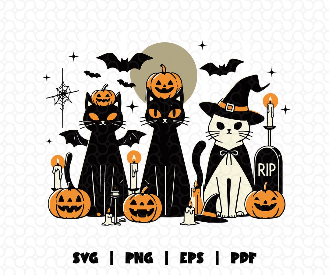 Cat Halloween Svg Png, Ghost Cat Png, Halloween Svg, Halloween Cat Svg ...