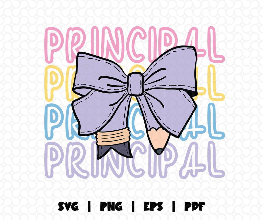 Coquette Principal Svg Png, Counselor Pencil Principal Bow Svg, Cute ...