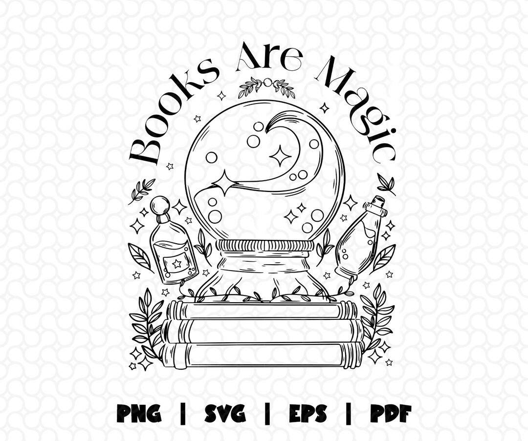 Book Are Magic Svg Png, Mystical Svg, Skull Svg, Moon Svg, Halloween ...