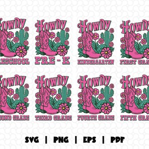Howdy Teacher Back to School Svg Png Bundle, Cowgirl Png Western ...