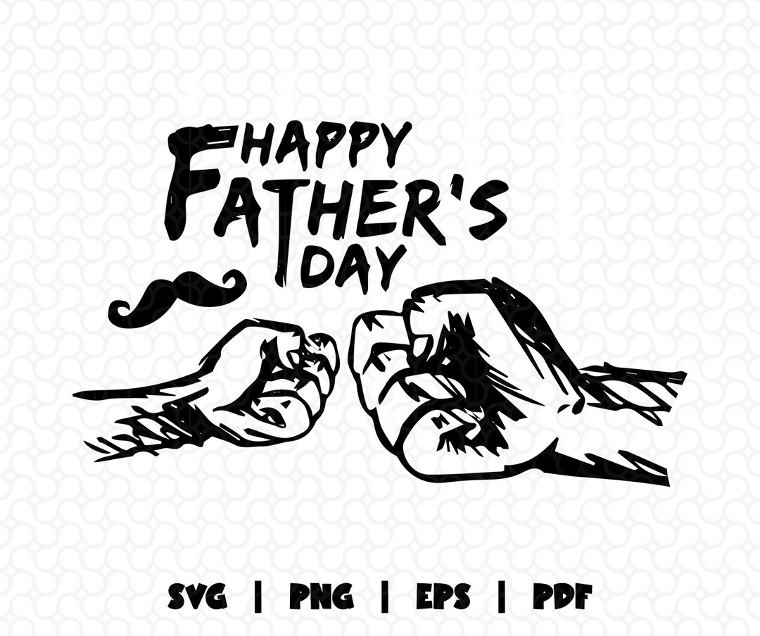 Glücklicher Vatertag Faust Bump svg Png, handgezeichneter Faust Bump ...