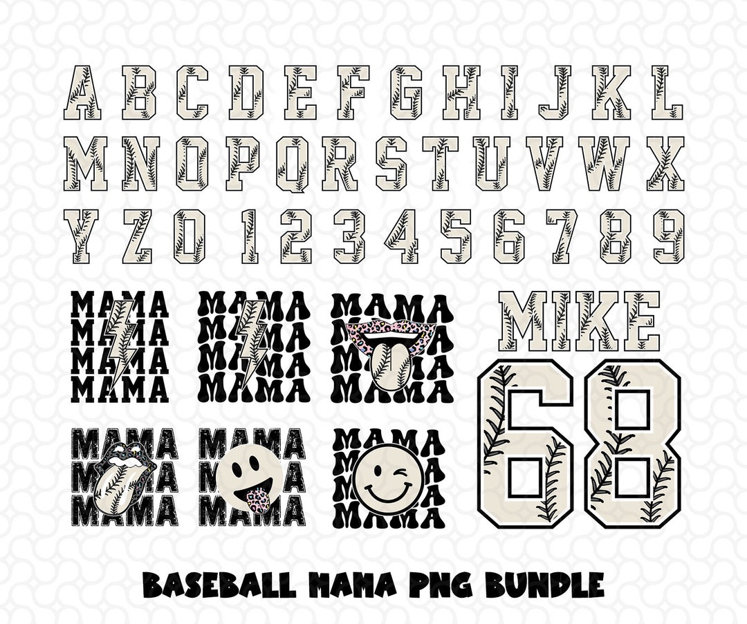 Custom Baseball Mama Png Bundle, Baseball Alphabet Png, Personalized ...