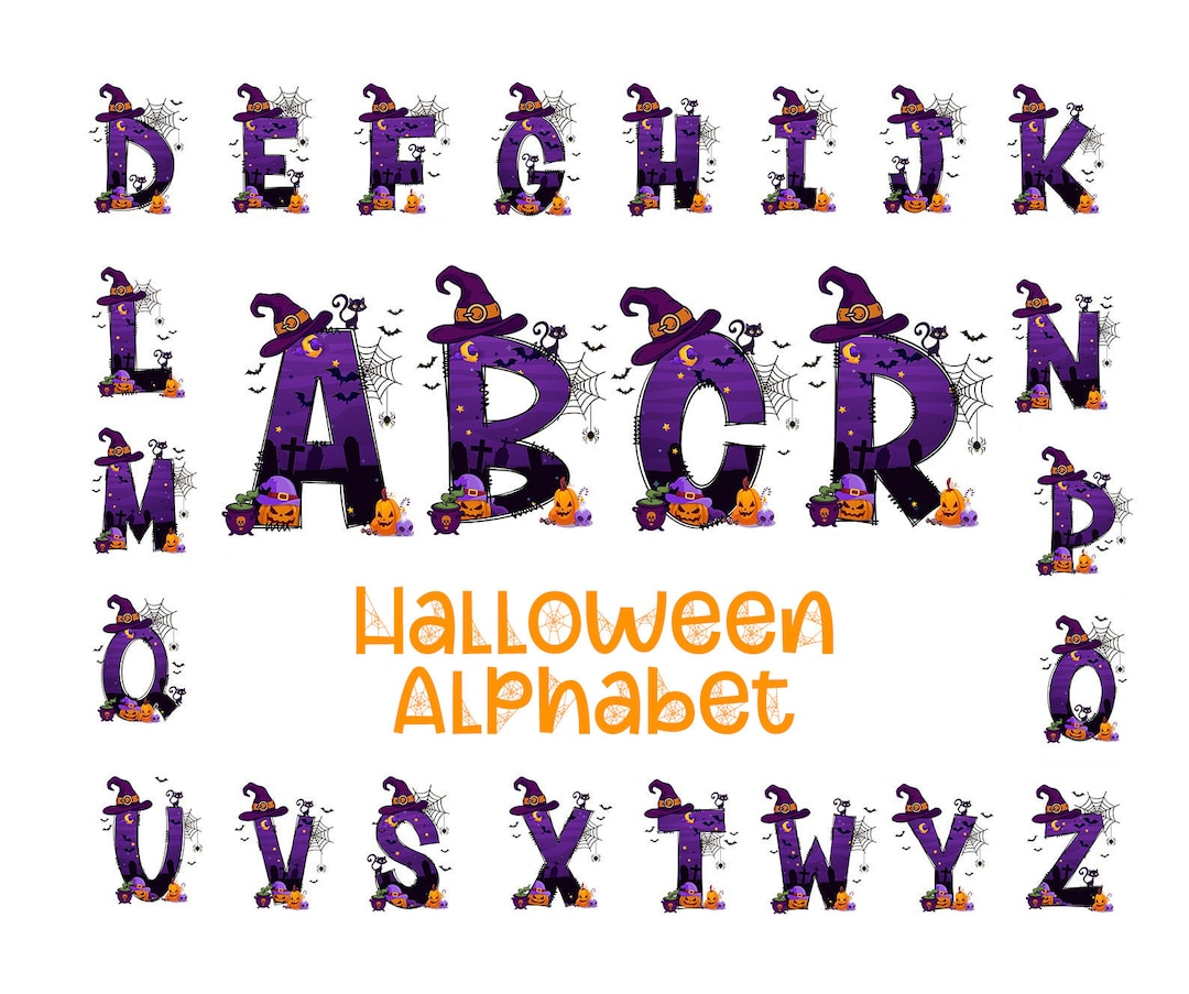 Halloween Alphabet Letters PNG, Halloween Alphabet Clipart, Halloween ...