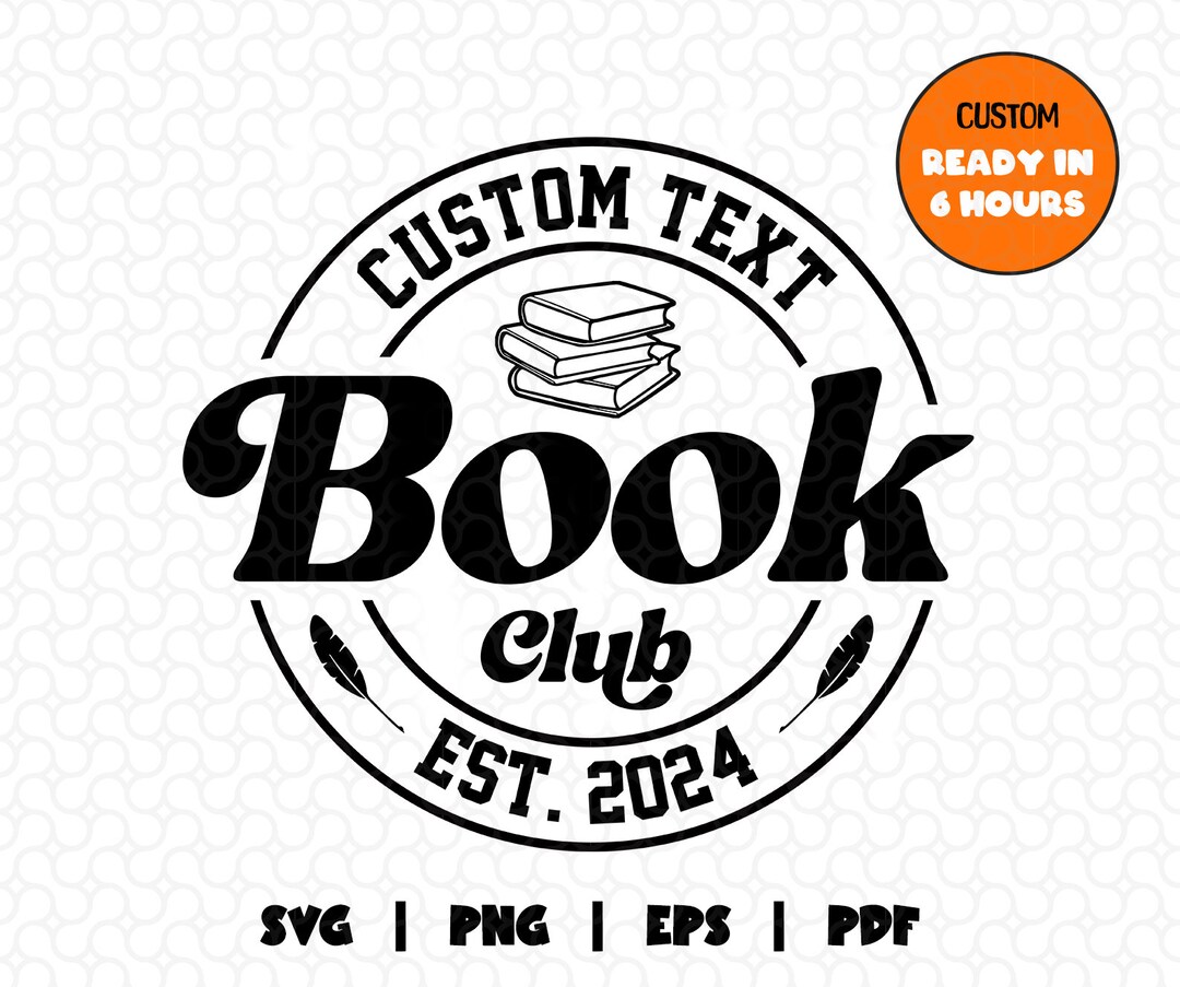 Personalized Book Club Svg Png, Customizable Reading Group Logo Design ...