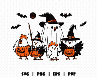 Chicken Sheet PNG, Ghost Chickens Png, Halloween Chickens Png, Fall Png ...
