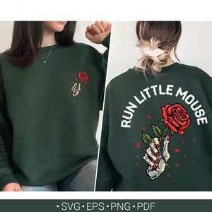 Run Little Mouse Svg Png, Love Roses Svg, Dark Romance Png, Hand ...