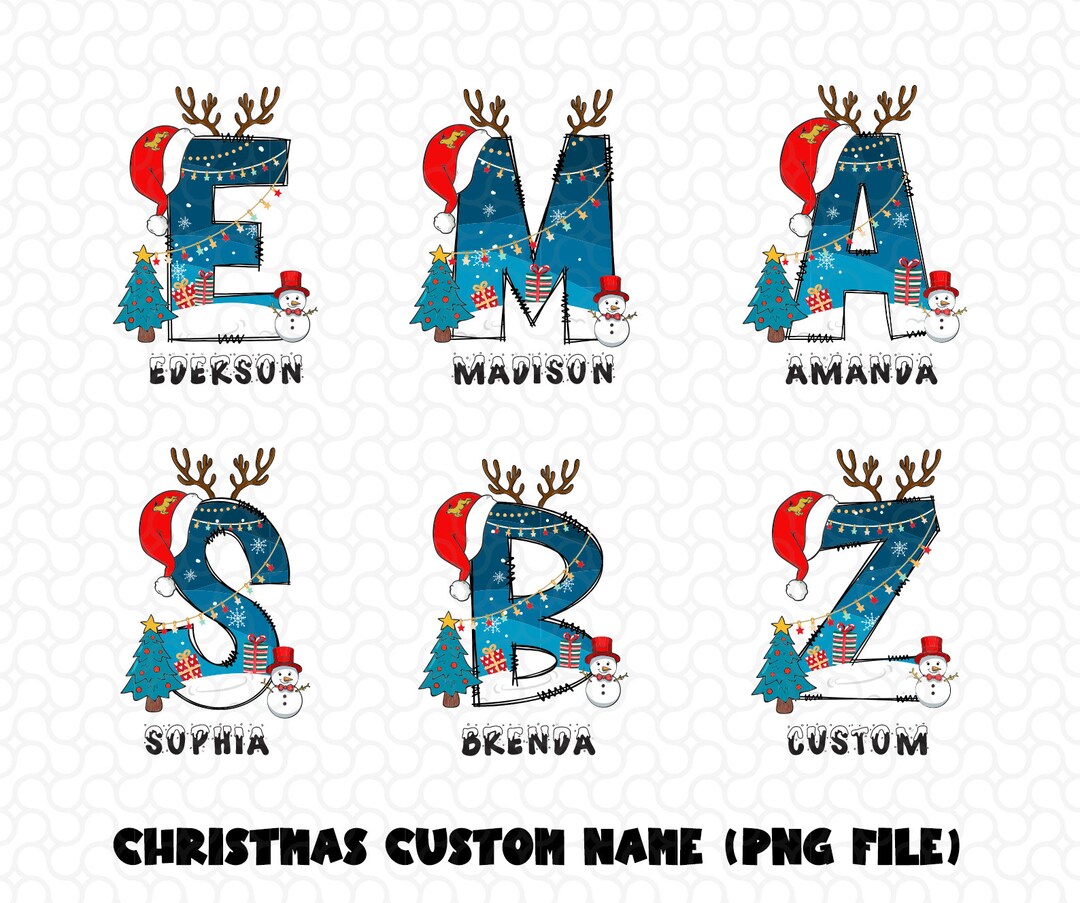 Personalized Christmas Name Png, Christmas Png, Add Your Own Name ...