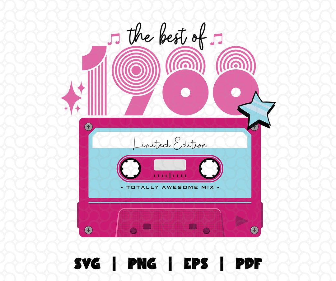 The Best of 1988 Cassette Tape Svg Png, Retro 1988 Birthday Svg, 80's ...