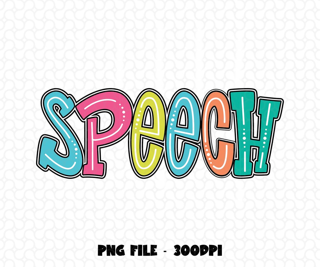 Cute Speech Colorful PNG, Speech Therapy Png, Spring Speech Png, Back ...