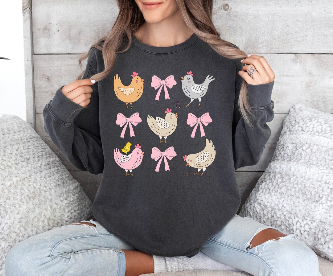 Coquette Chicken Svg Png, Pink Bows Svg, Ladies Chicken Shirt, Girly ...