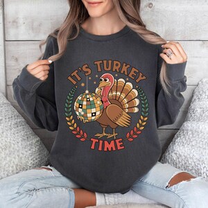It's Turkey Time PNG, Vintage Funny Thanksgiving Turkey Png, Retro ...