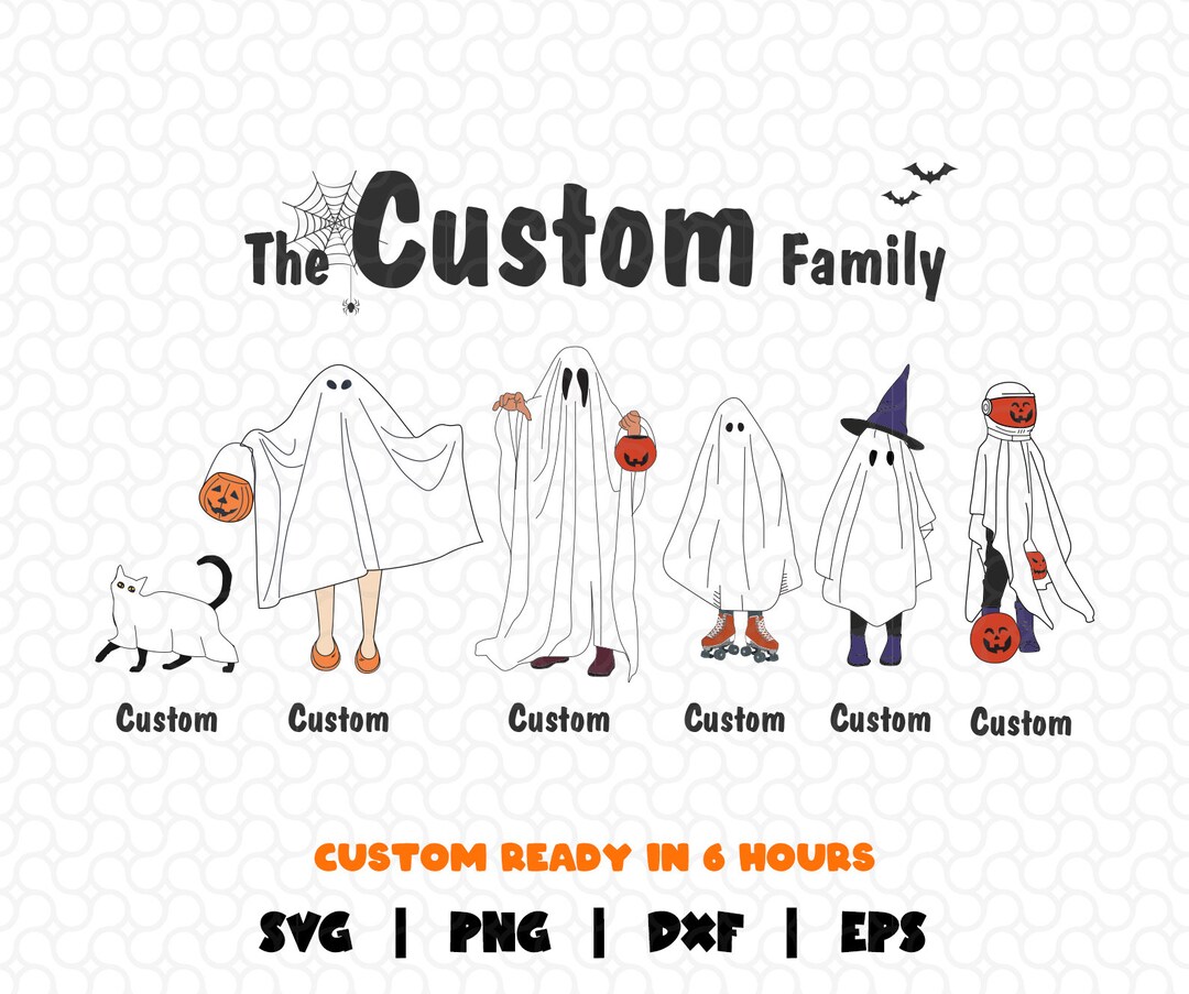 Personalized Family Halloween Svg Png, Custom Ghost Family Png, Spooky ...