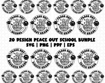 Peace Out School Svg, End of School Svg, Last Day of School Svg, Peace ...