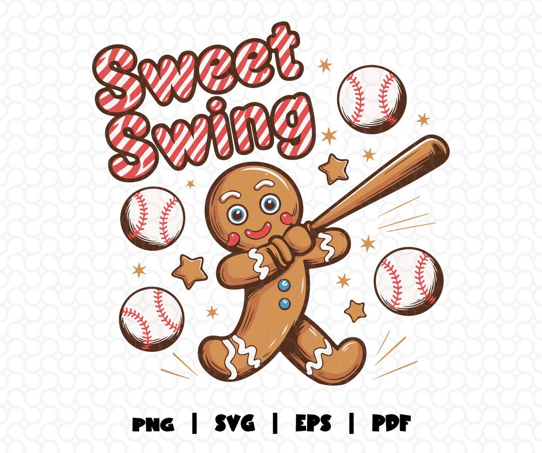 Funny Gingerbread Baseball Png, Christmas Baseball Shirt Design ...