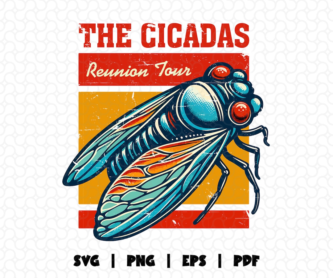 Retro Cicadas Reunion Tour Svg Png, Great Cicada Comeback Tour 2024 Png ...