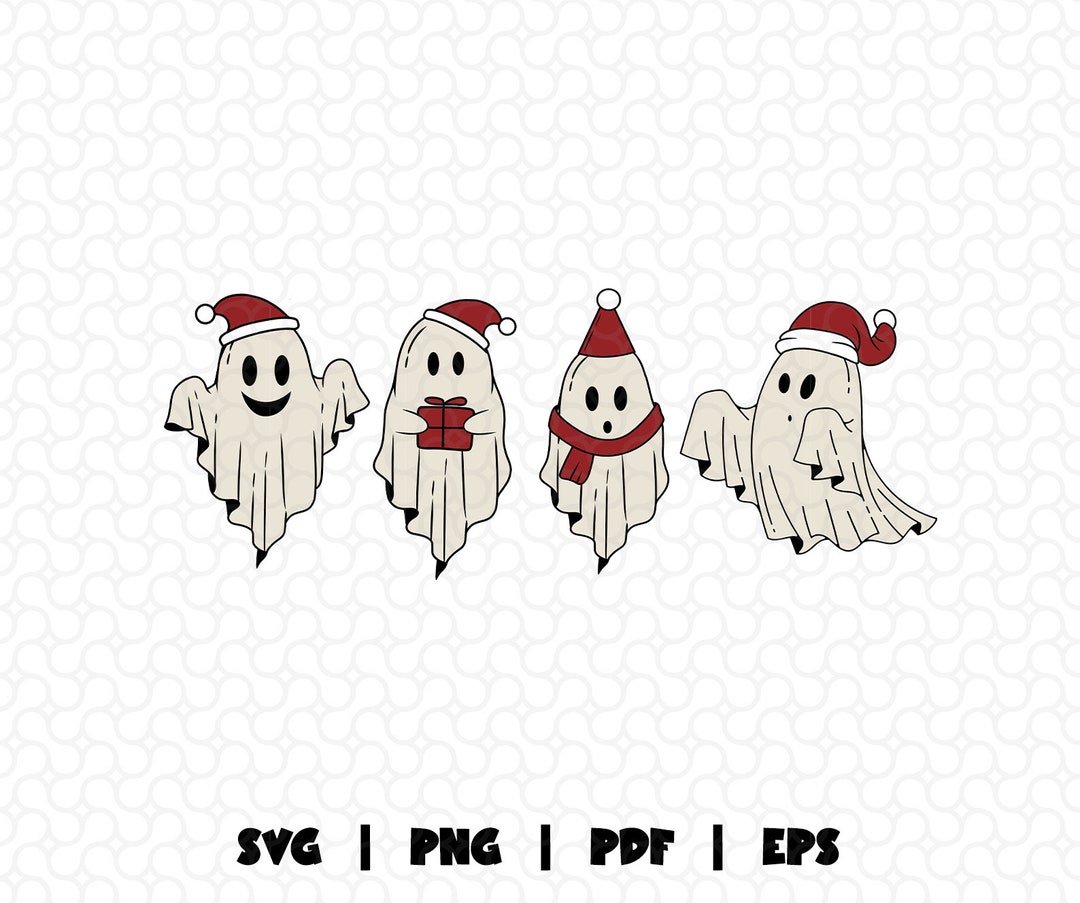 Christmas Ghost Svg Spooky Christmas Svg Halloween Christmas - Etsy