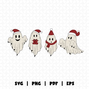 Christmas Ghost Svg Spooky Christmas Svg Halloween Christmas - Etsy