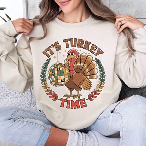It's Turkey Time PNG, Vintage Funny Thanksgiving Turkey Png, Retro ...