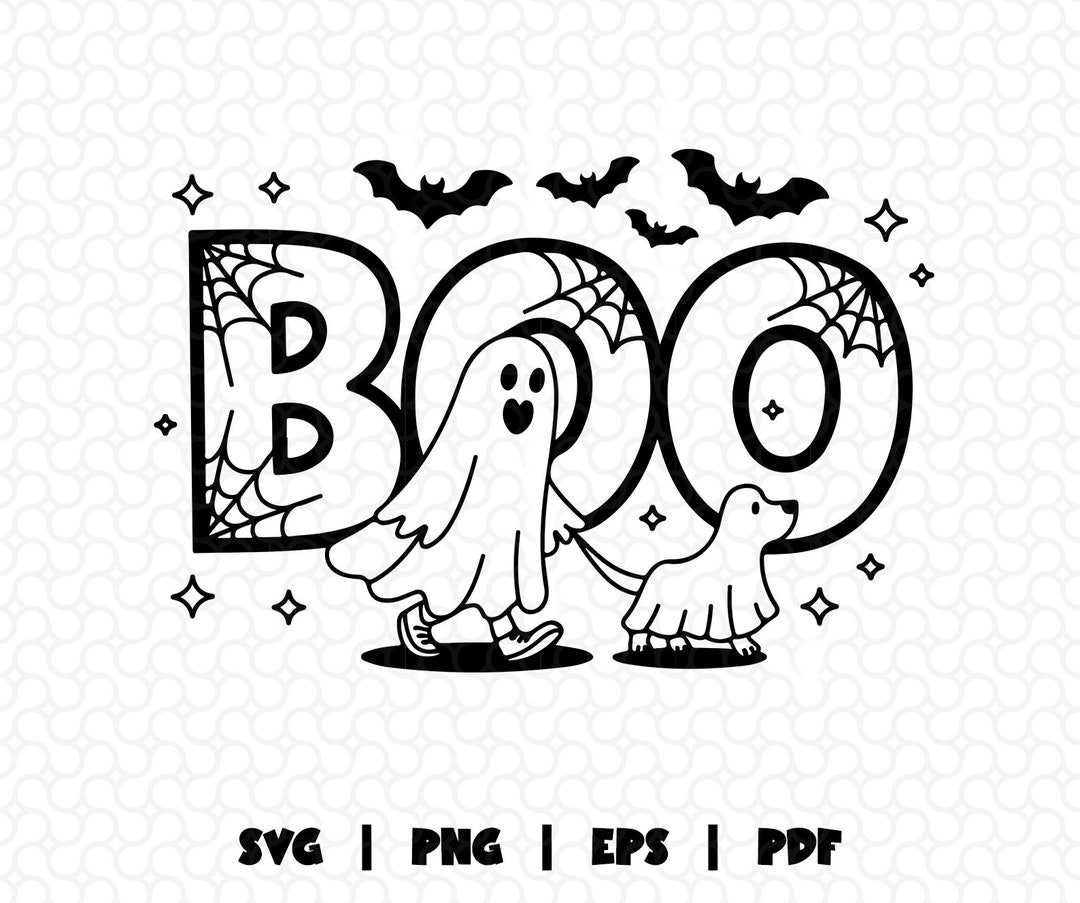 Ghost Walking Dog SVG PNG, BOO Ghost Dog Svg, Dog Ghost Svg, Halloween ...