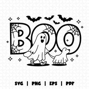 Ghost Walking Dog SVG PNG, BOO Ghost Dog Svg, Dog Ghost Svg, Halloween ...