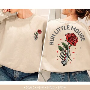 Run Little Mouse Svg Png, Love Roses Svg, Dark Romance Png, Hand ...