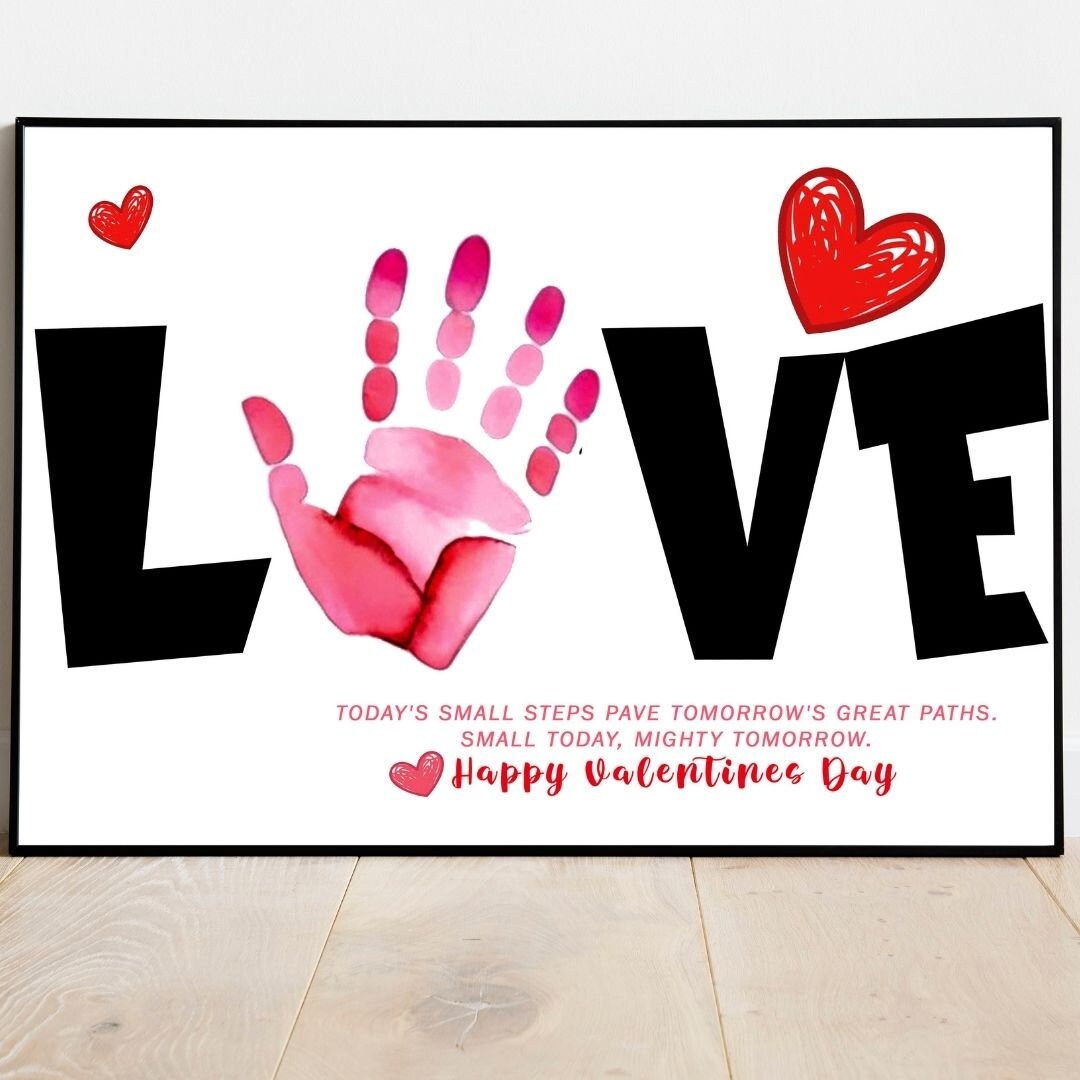Valentine's Day Handprint Craft, Kids Keepsake Art, Toddler Preschool ...