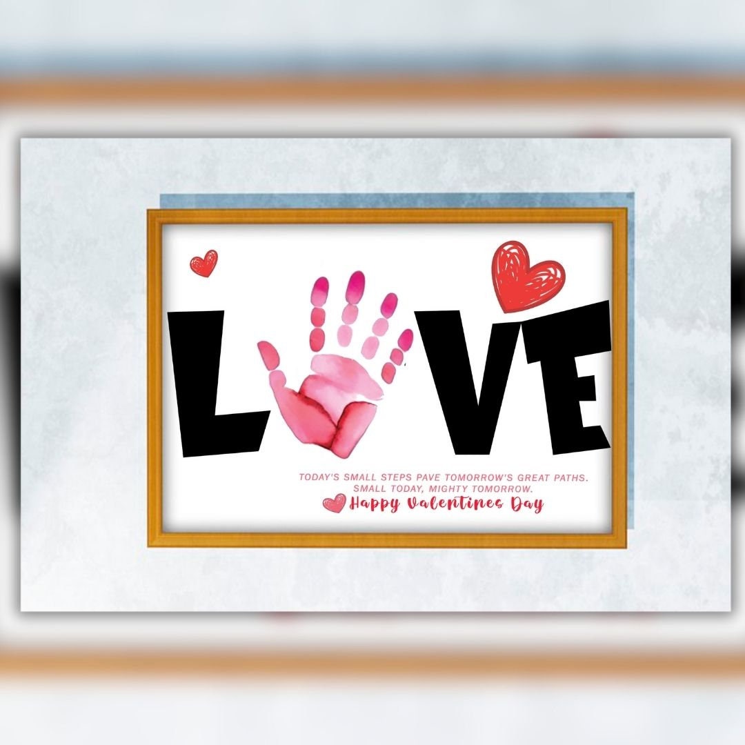 Valentine's Day Handprint Craft, Kids Keepsake Art, Toddler Preschool ...