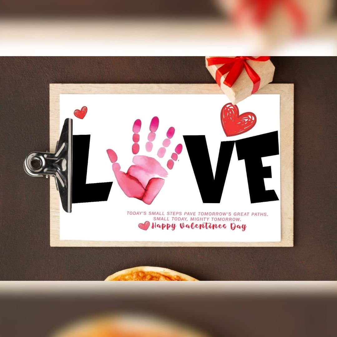 Valentine's Day Handprint Craft, Kids Keepsake Art, Toddler Preschool ...