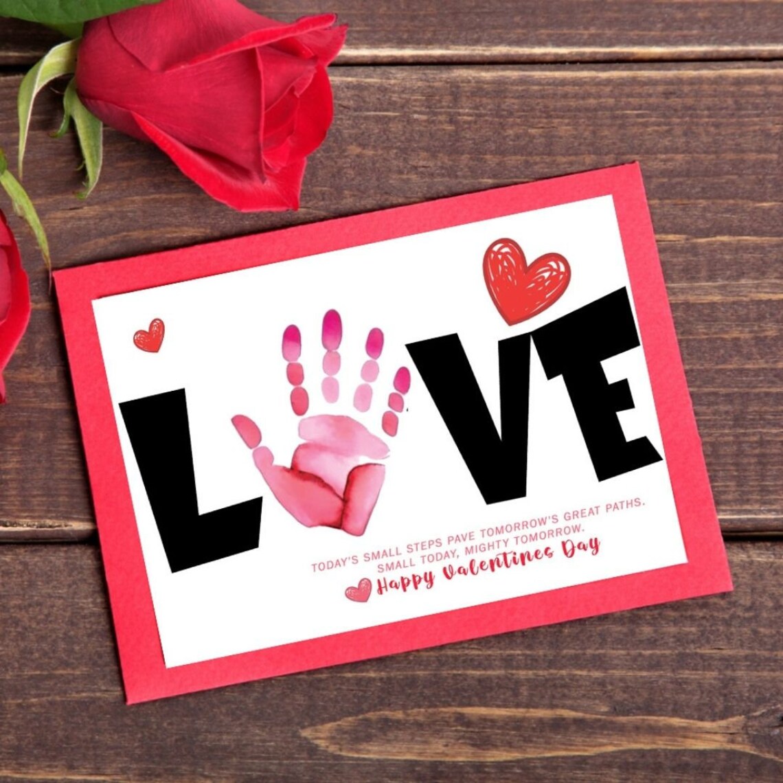 Valentine's Day Handprint Craft, Kids Keepsake Art, Toddler Preschool ...