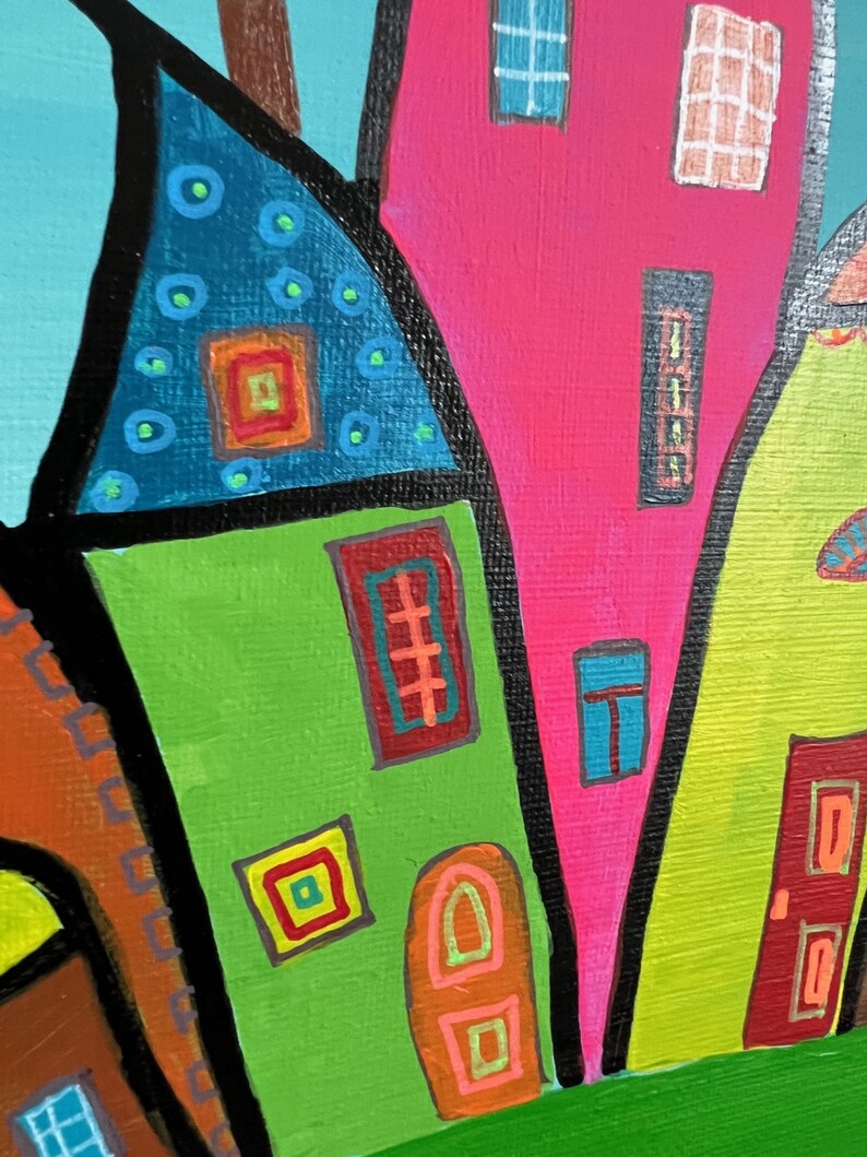 Kids Wall Art Original Acrylic Painting Vivid Weather Playroom Children ...