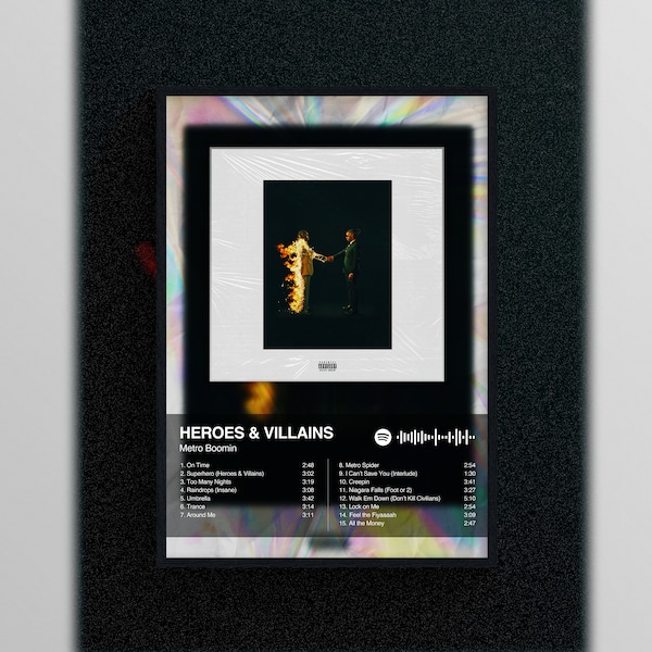 Metro Boomin Heroes and Villains Poster Framed - Etsy