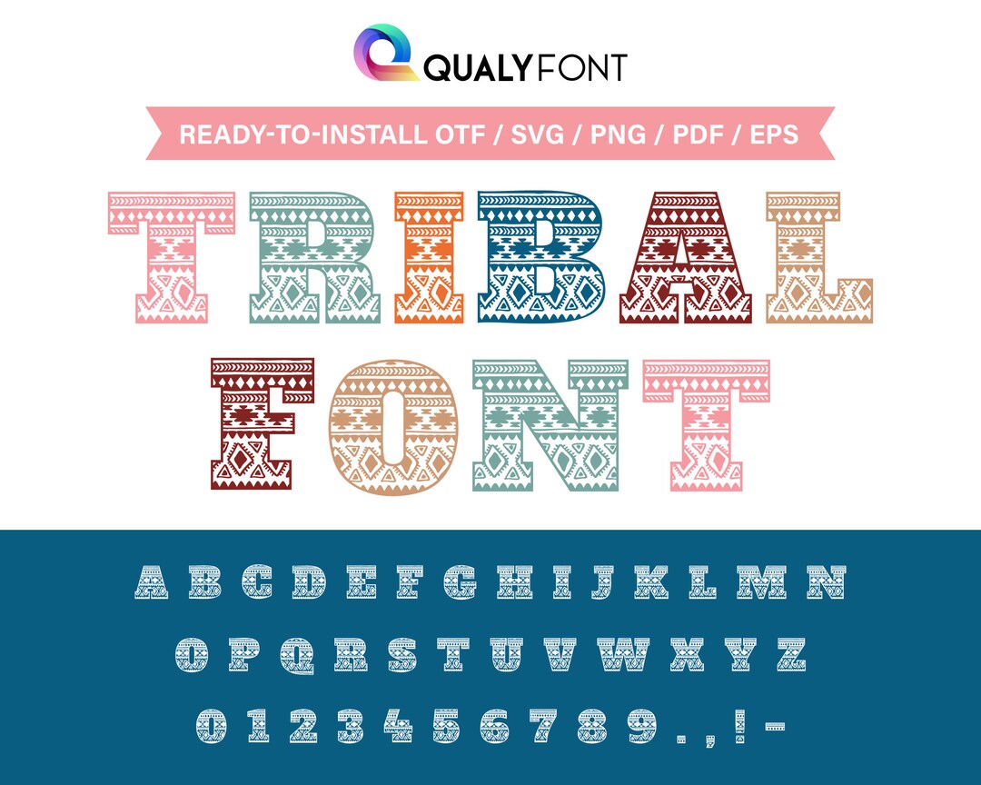 TRIBAL FONT, Ethnic Pattern Alphabet Otf, Svg, Png Letters & Numbers ...
