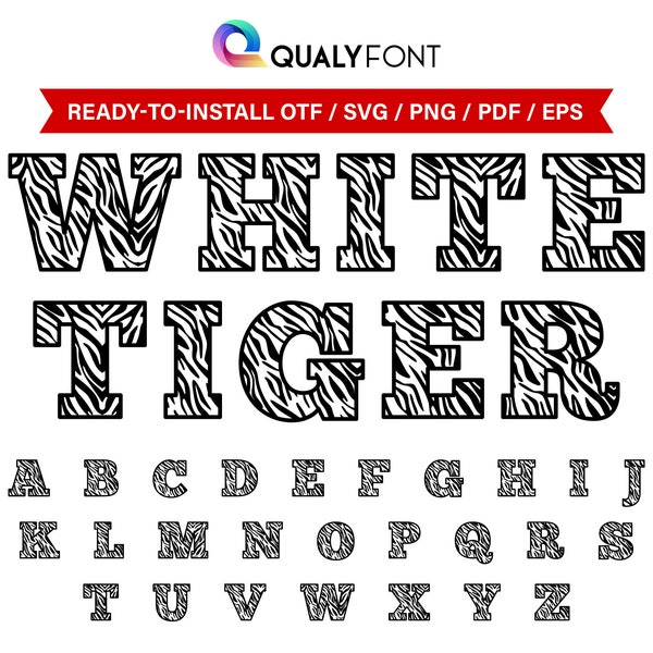 Tiger Font Svg - Etsy