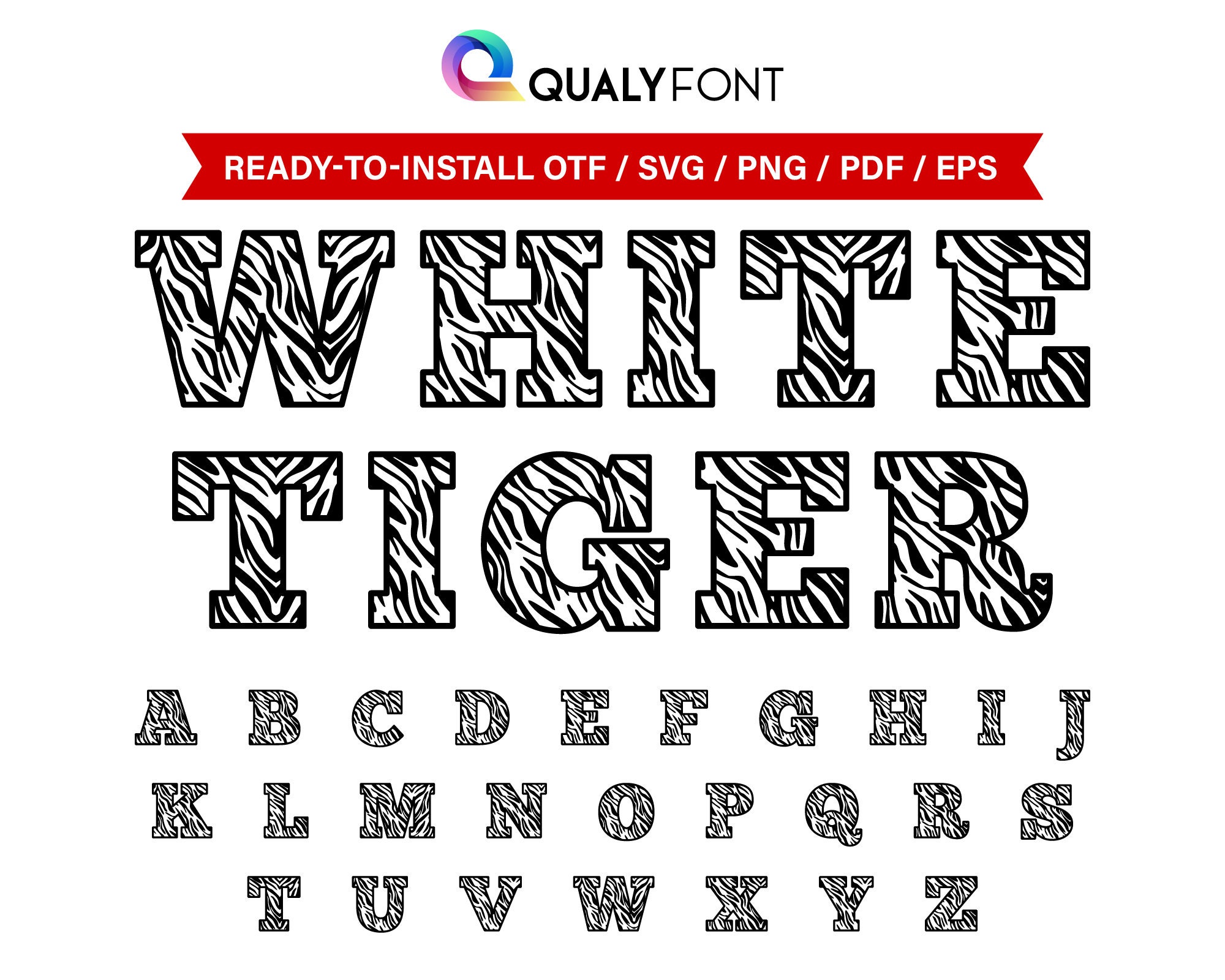 WHITE TIGER, Tiger Font, OTF Svg Png, Sport Projects, Personalization ...