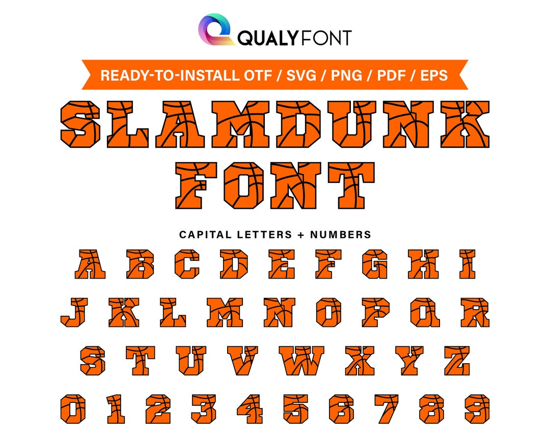 SLAM DUNK/ Basketball Font, OTF Svg, Png, Basketball Letters ...